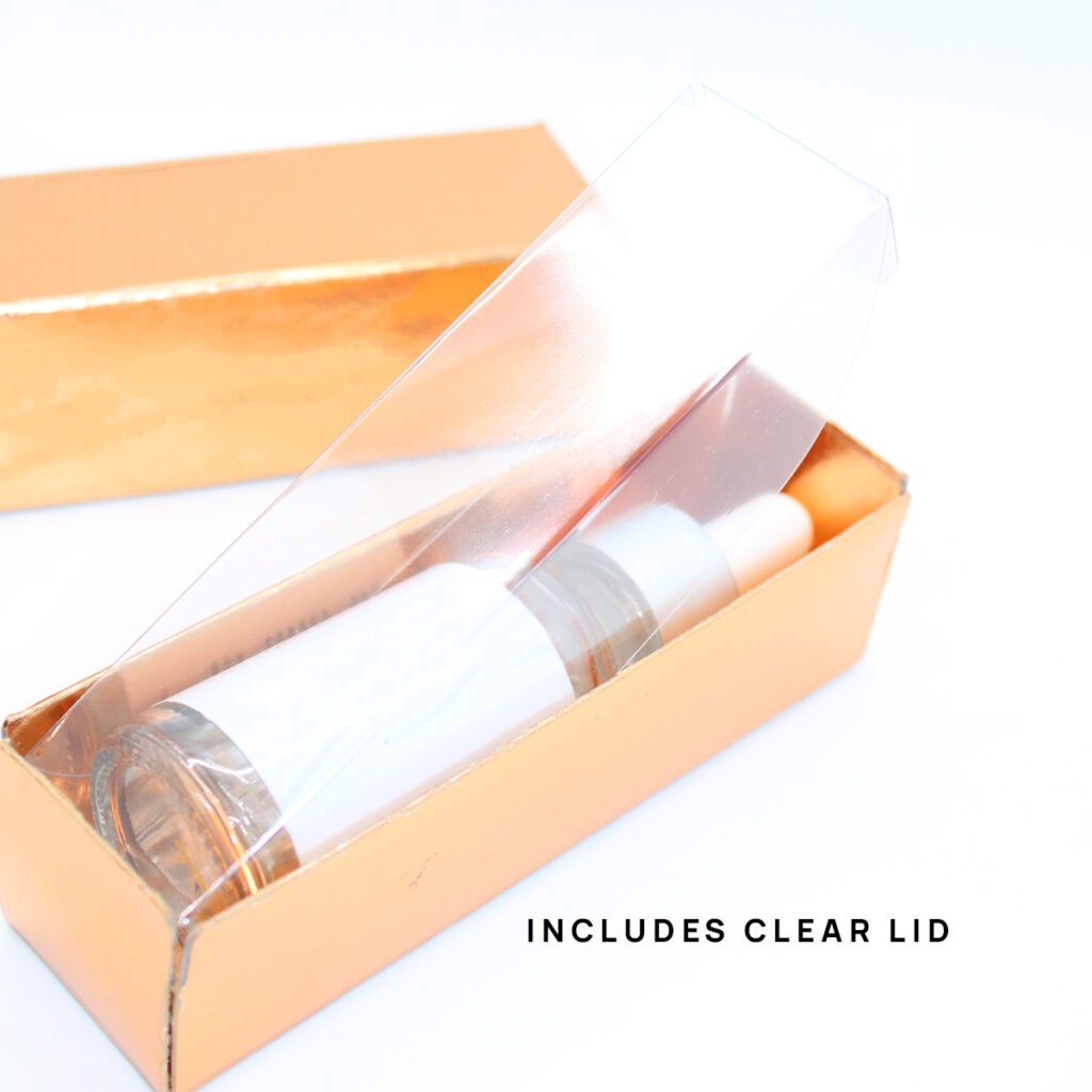 UX BOXES® Blank Dropper Bottle Metallic Boxes with Clear Lid | Pack of ...